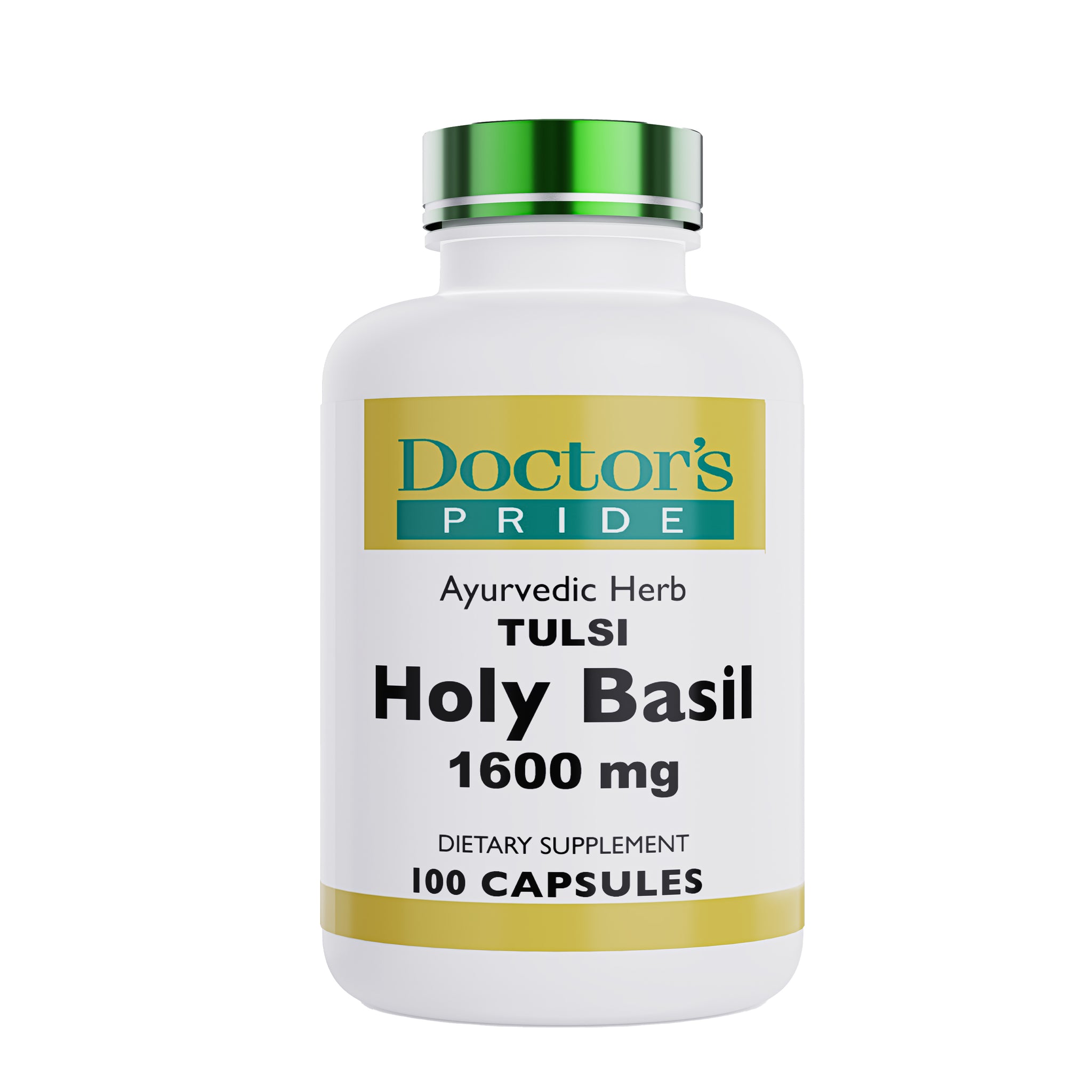 Holy Basil 1600 MG (High Potency) - 100 Capsules – Doctor's Pride